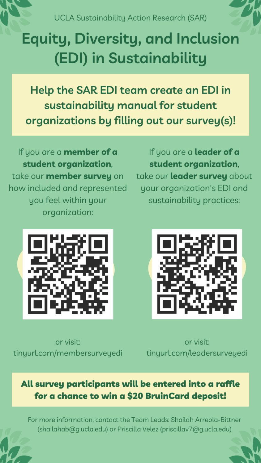 UCLA Sustainability Action Research: EDI Survey Opportunity (with ...