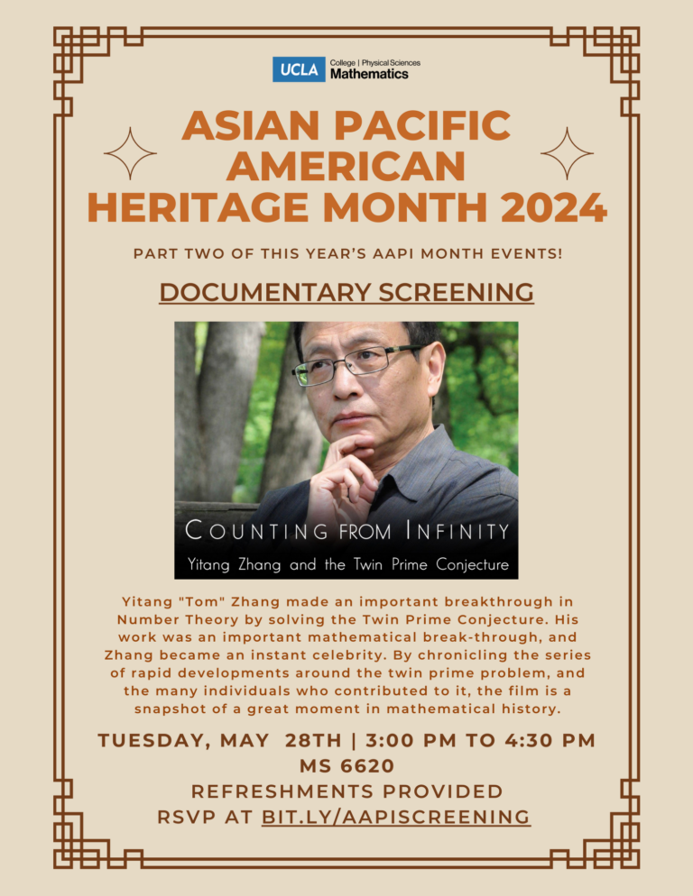 Infinity: Diversity in Math Series - UCLA Mathematics